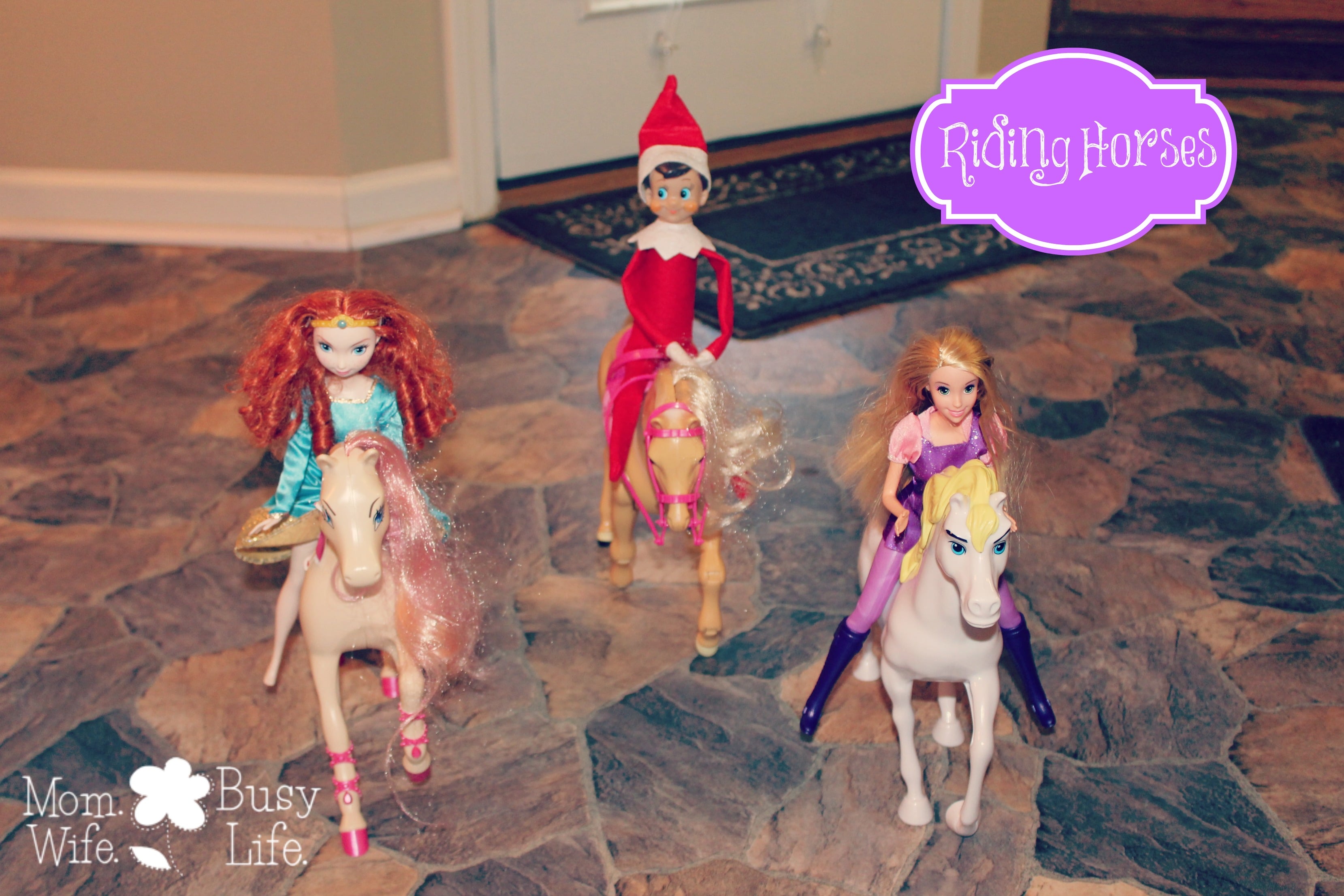 elf on the shelf ideas riding horses - Mom. Wife. Busy Life.