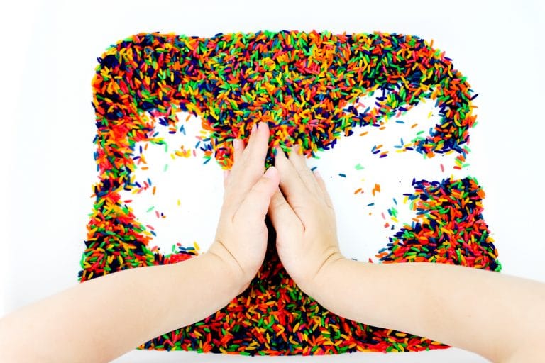 How to Make Rainbow Rice for Sensory Play - Mom. Wife. Busy Life.