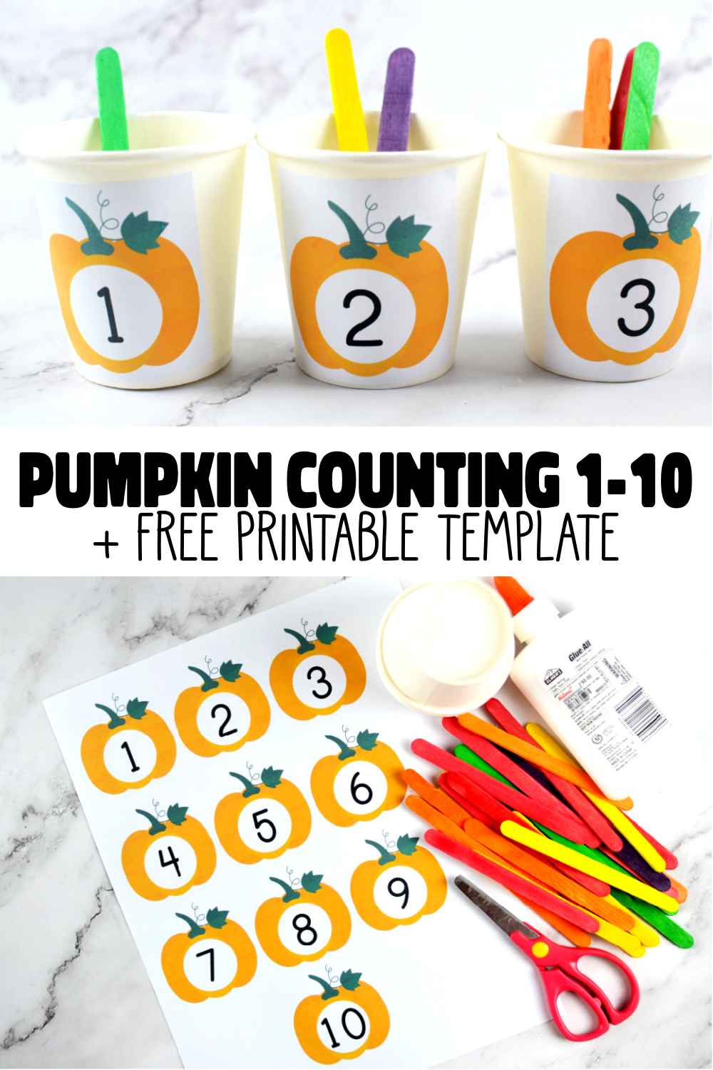 Fall Pumpkin Counting from 1-10 Activity for Kids - Mom. Wife. Busy Life.