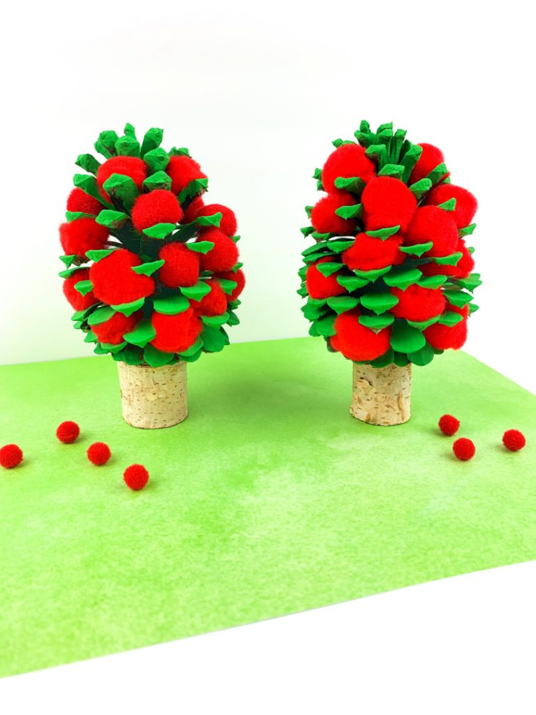 Pine Cone Apple Tree Craft for Kids - Mom. Wife. Busy Life.