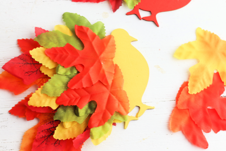 Colorful Fall Leaf Turkey Craft - Mom. Wife. Busy Life.