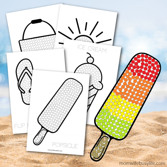 Printable Summer Q Tip Painting Activity - Mom. Wife. Busy Life.