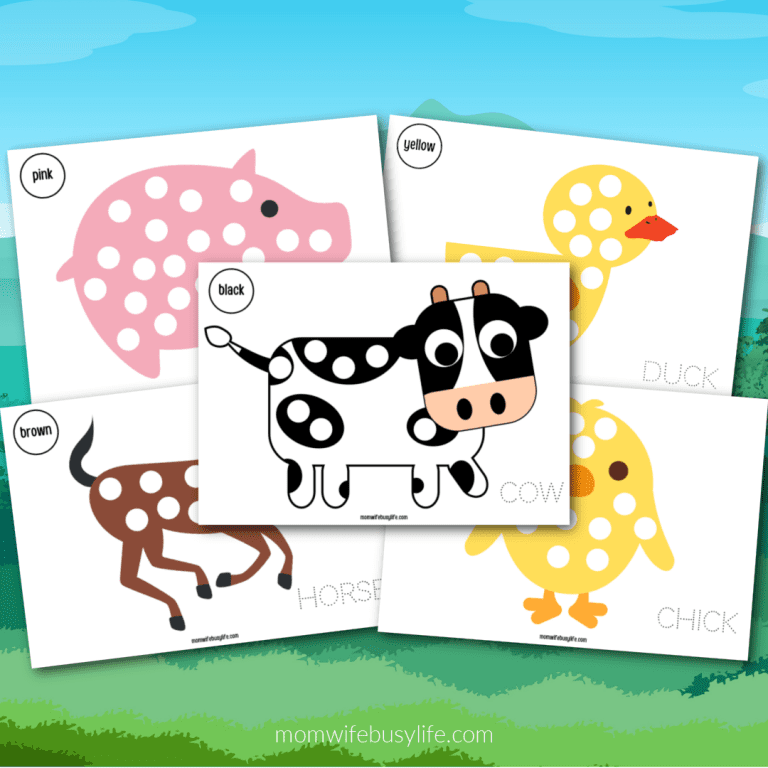Printable Farm Animal Q Tip Painting Activity - Mom. Wife. Busy Life.