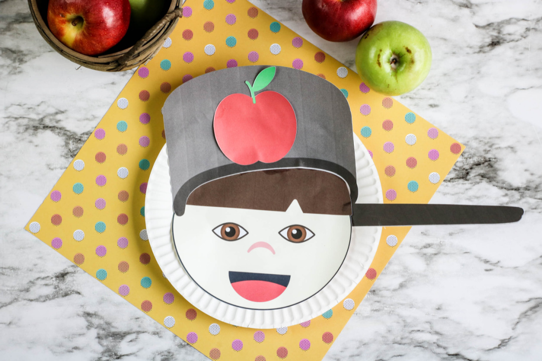 Johnny Appleseed Paper Plate Craft - Mom. Wife. Busy Life.