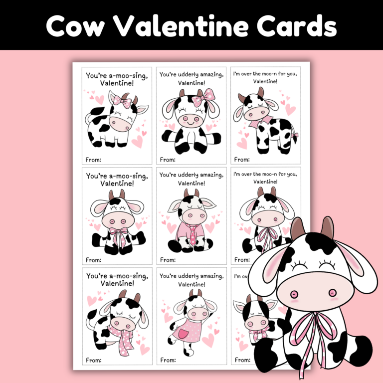 Printable Cow Valentines Day Cards - Mom. Wife. Busy Life.