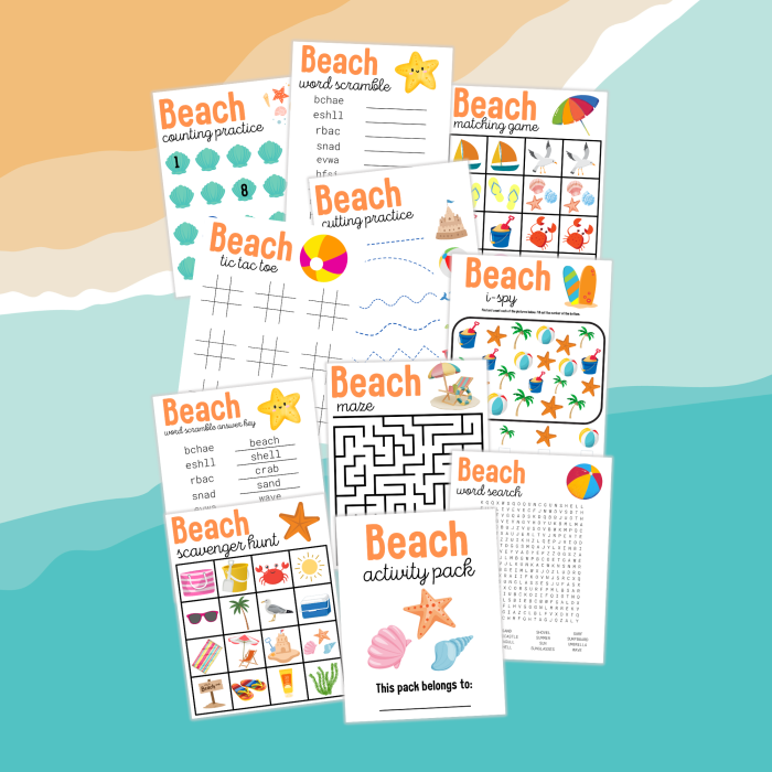 Printable Beach Activity Pack - Mom. Wife. Busy Life.