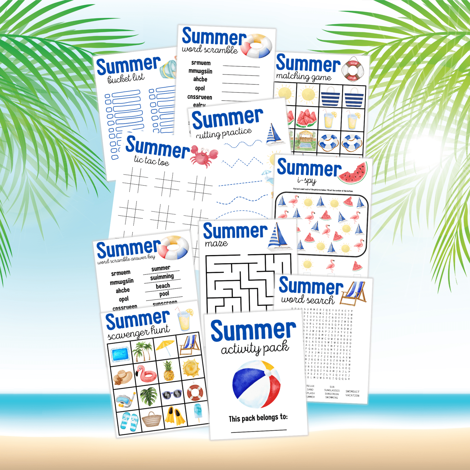 3 FREE Printable Summer Letter Matching Games - Mom. Wife. Busy Life.