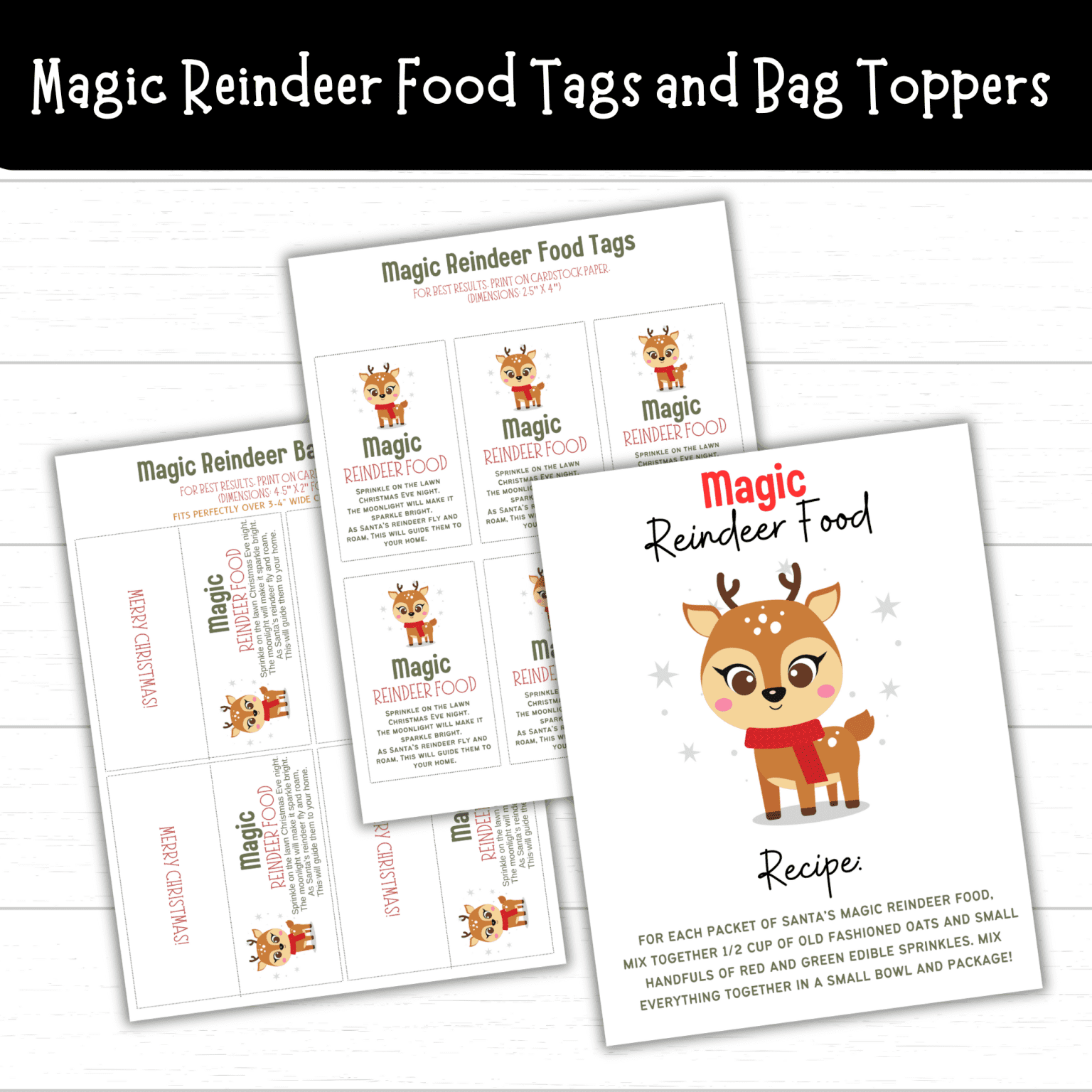 Magic Reindeer Food Bag Toppers and Treat Tags (2 Sets) - Mom. Wife ...