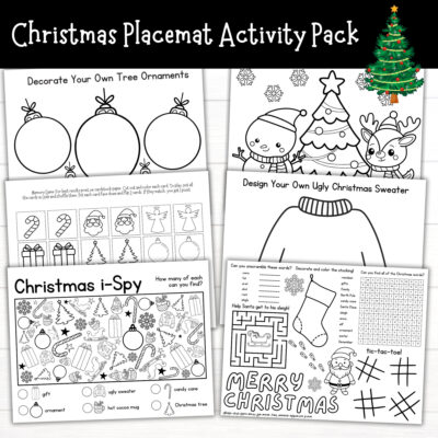 Printable Christmas Placemat Activity Pack (2 Sets) - Mom. Wife. Busy Life.