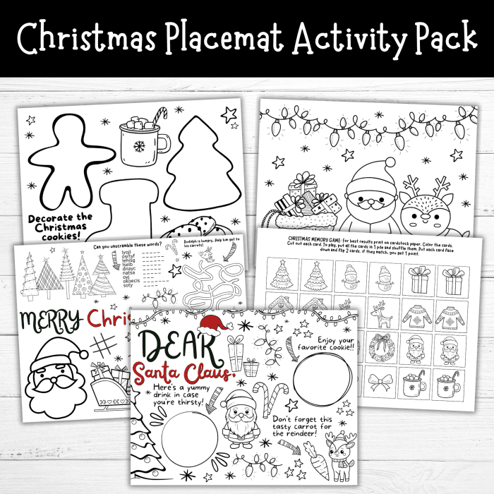 Printable Christmas Placemat Activity Pack - Mom. Wife. Busy Life.