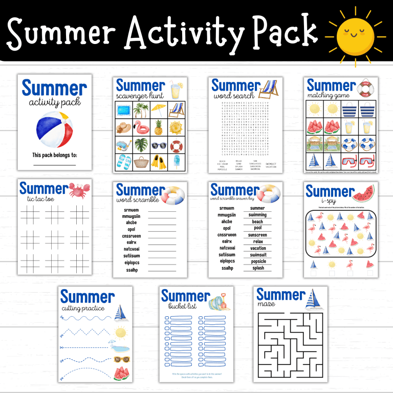 Printable Summer Activity Pack - Mom. Wife. Busy Life.