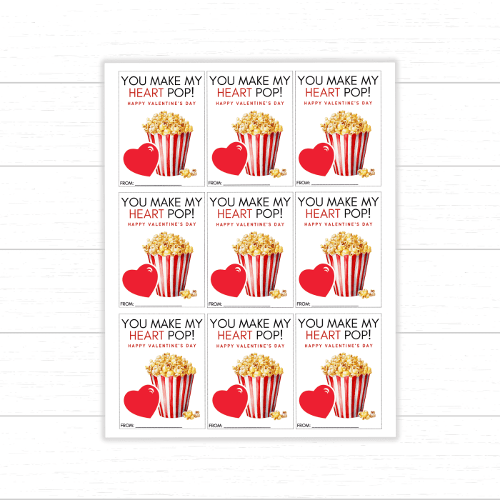 Printable Popcorn Valentine's Day Cards - Mom. Wife. Busy Life.