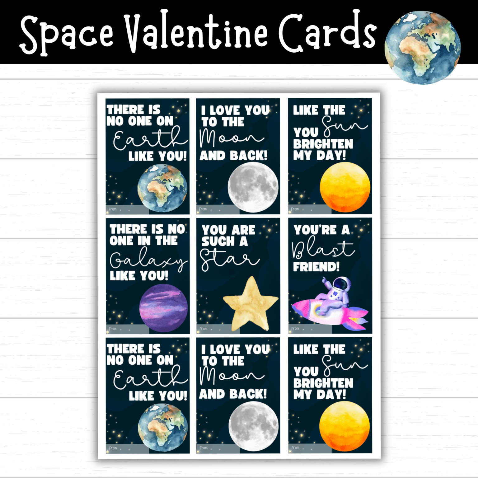 Printable Space Valentine's Day Cards - Mom. Wife. Busy Life.
