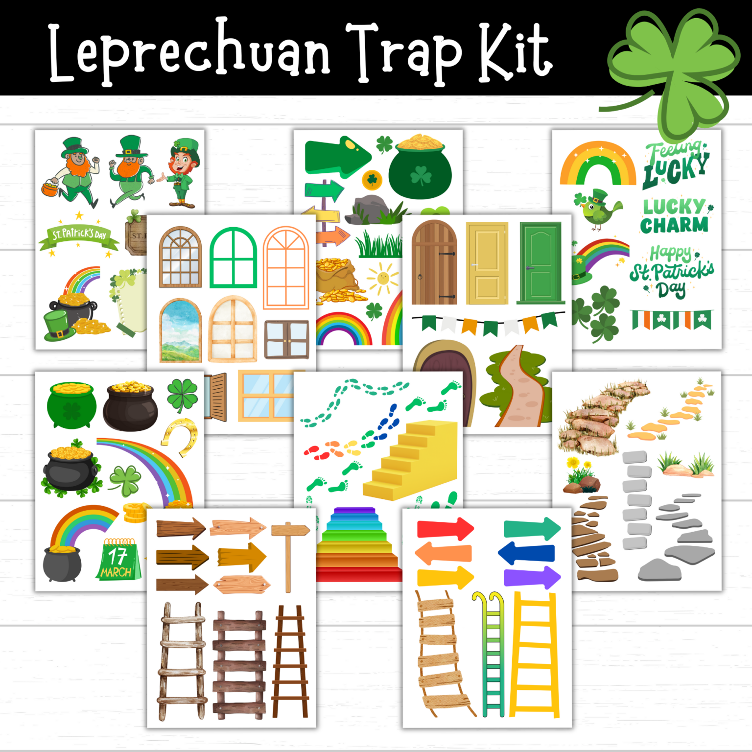 Printable Leprechaun Trap Kit (2 Sets) - Mom. Wife. Busy Life.