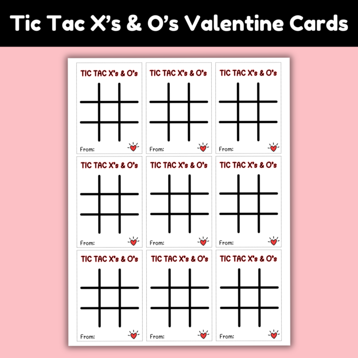 Printable Valentine Tic Tac Toe Cards for Kids (Easy & Fun Valentine’s ...