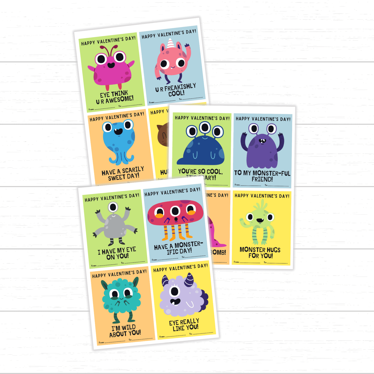 Printable Monster Valentine's Day Cards - Mom. Wife. Busy Life.