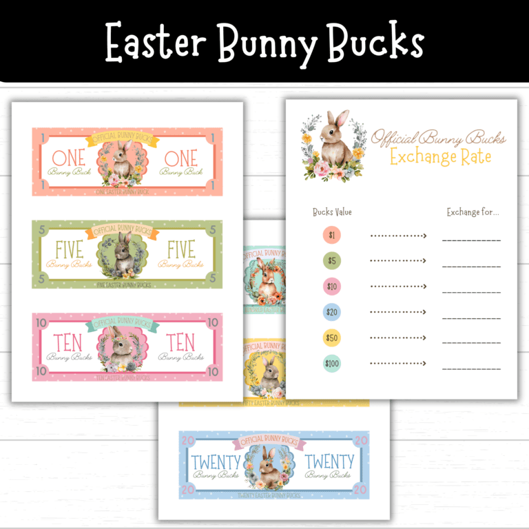 Printable Easter Bunny Bucks - Mom. Wife. Busy Life.
