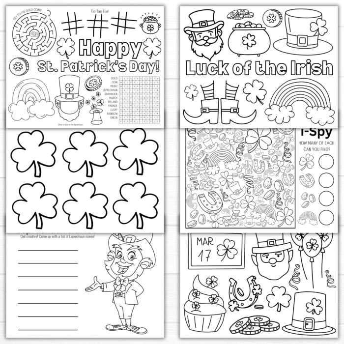 St. Patrick's Day Placemat Activity Pack - Mom. Wife. Busy Life.