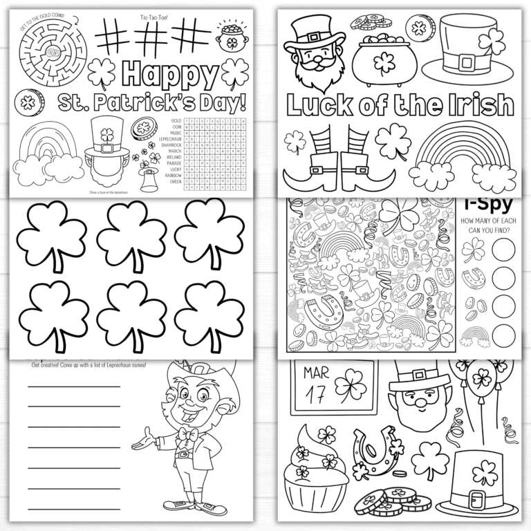 St. Patrick's Day Placemat Activity Pack - Mom. Wife. Busy Life.