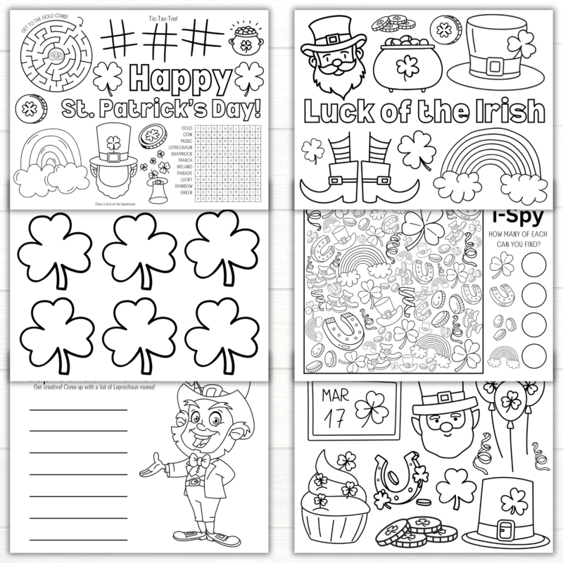 st-patricks-day-placemat-activity-pack - Mom. Wife. Busy Life.