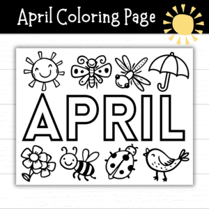Printable April Coloring Page - Mom. Wife. Busy Life.