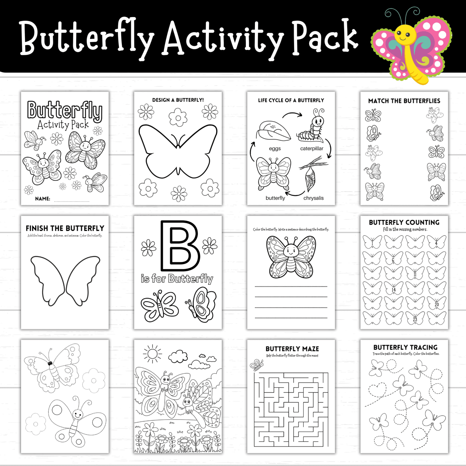 Butterfly Activity Pack Printable - Mom. Wife. Busy Life.