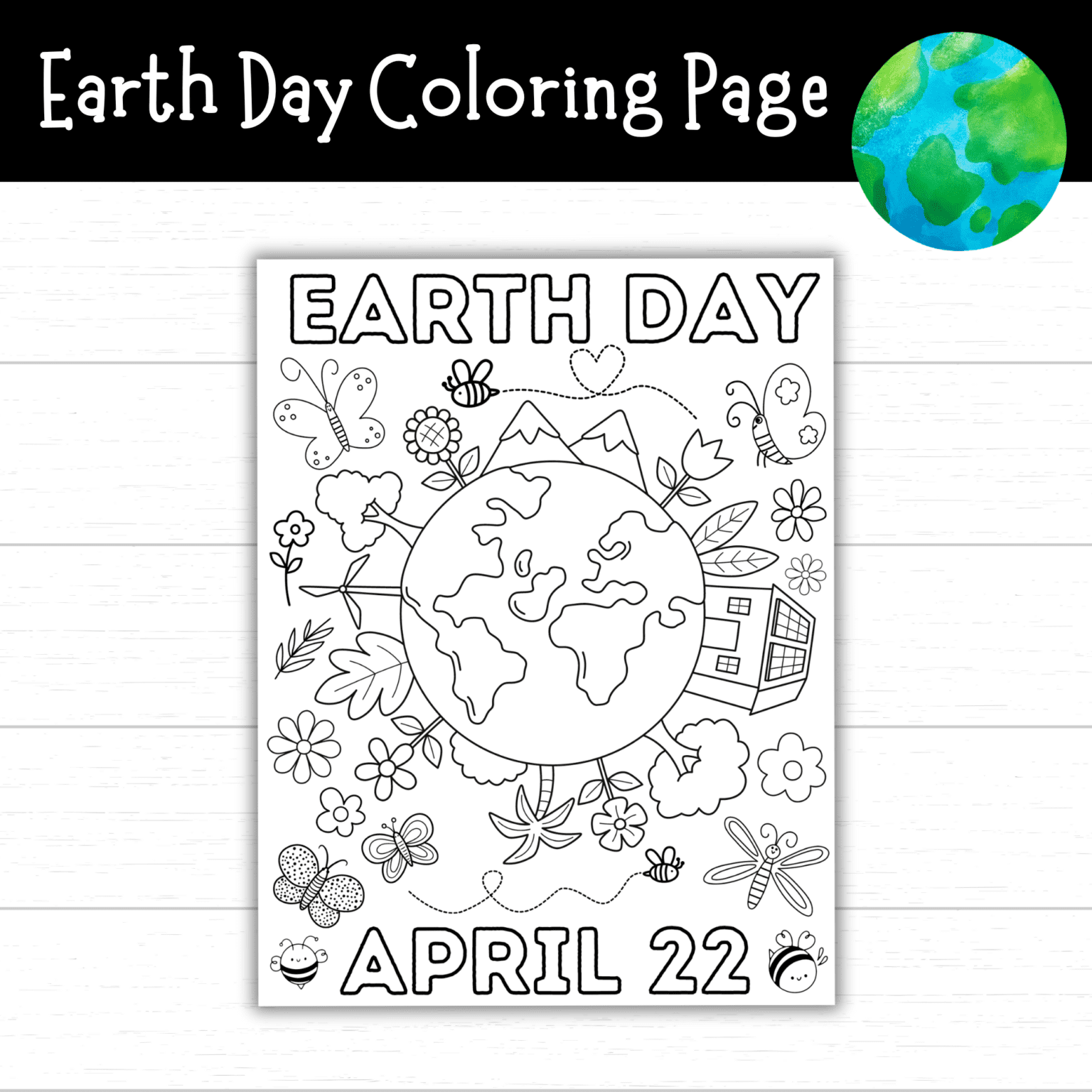 Printable Earth Day Coloring Page - Mom. Wife. Busy Life.