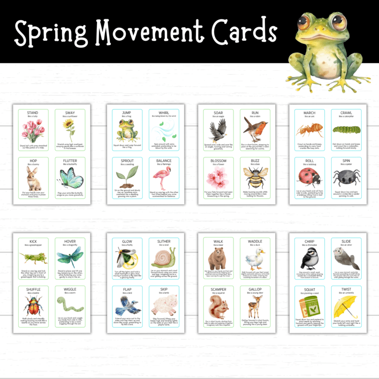 Printable Spring Movement Cards - Mom. Wife. Busy Life.