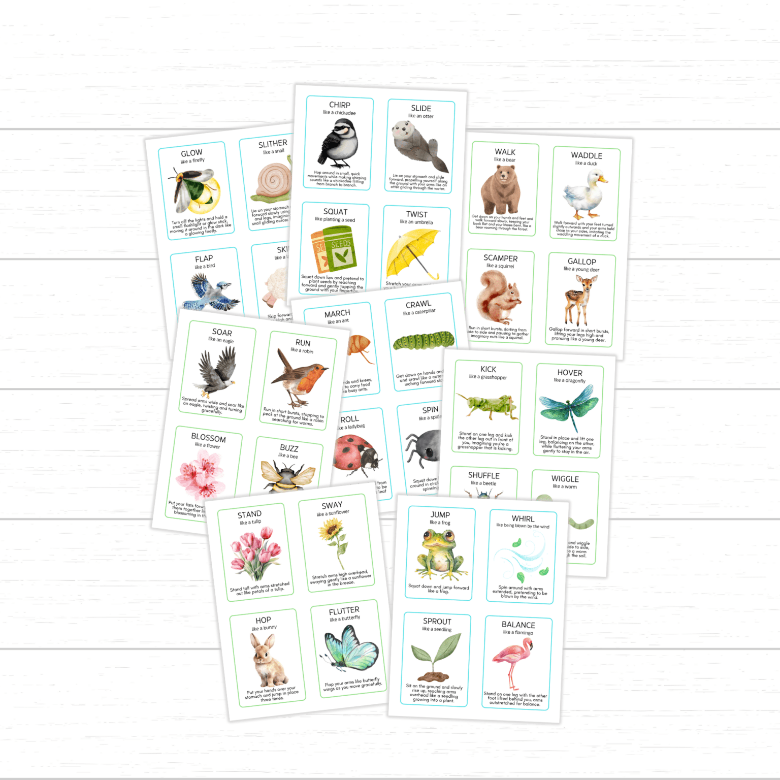 Printable Spring Movement Cards - Mom. Wife. Busy Life.