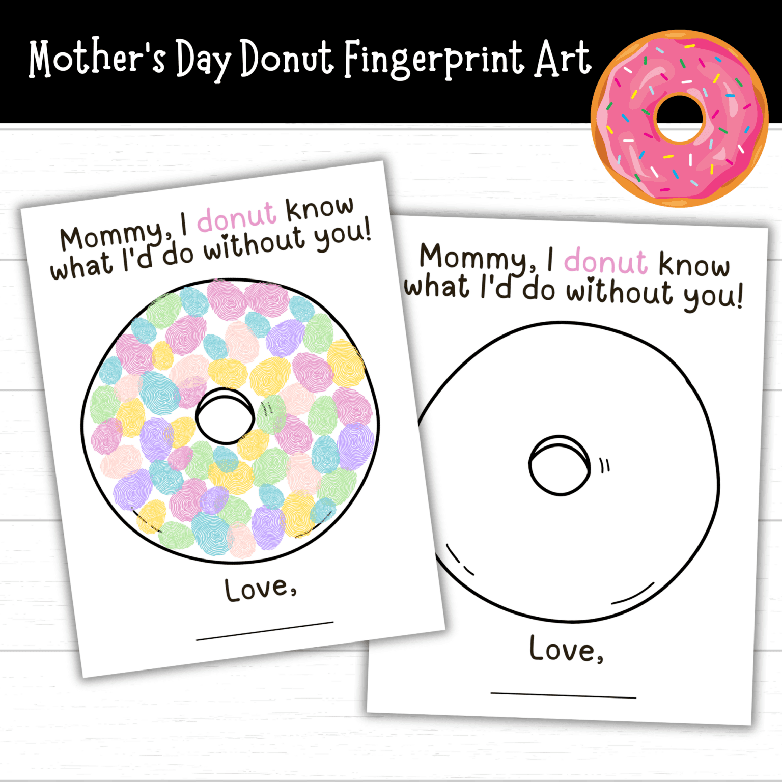 Printable Mother's Day Fingerprint Art - Mom. Wife. Busy Life.