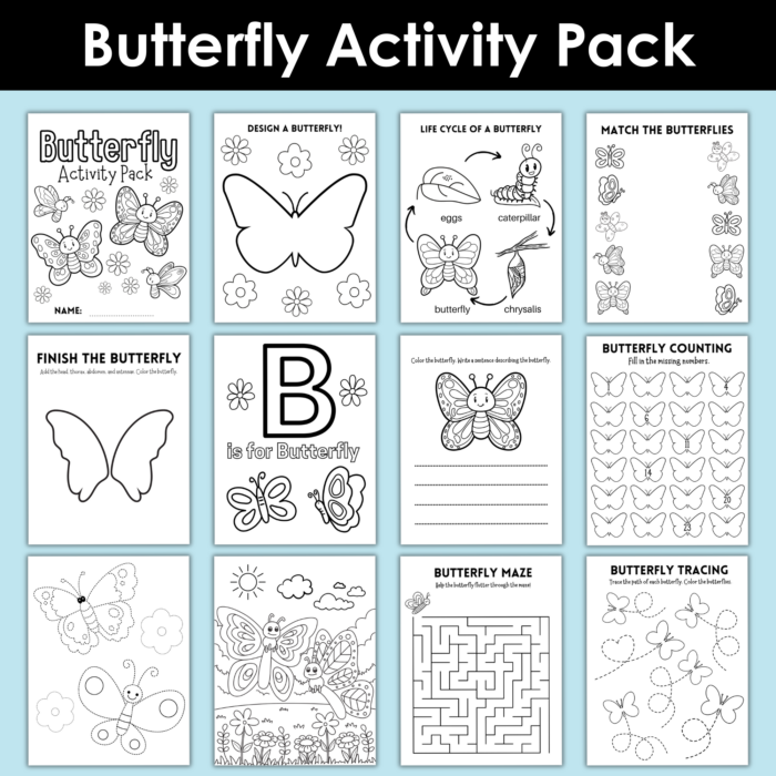 Butterfly Activities for Kids (Fun Printable Worksheets for Spring ...