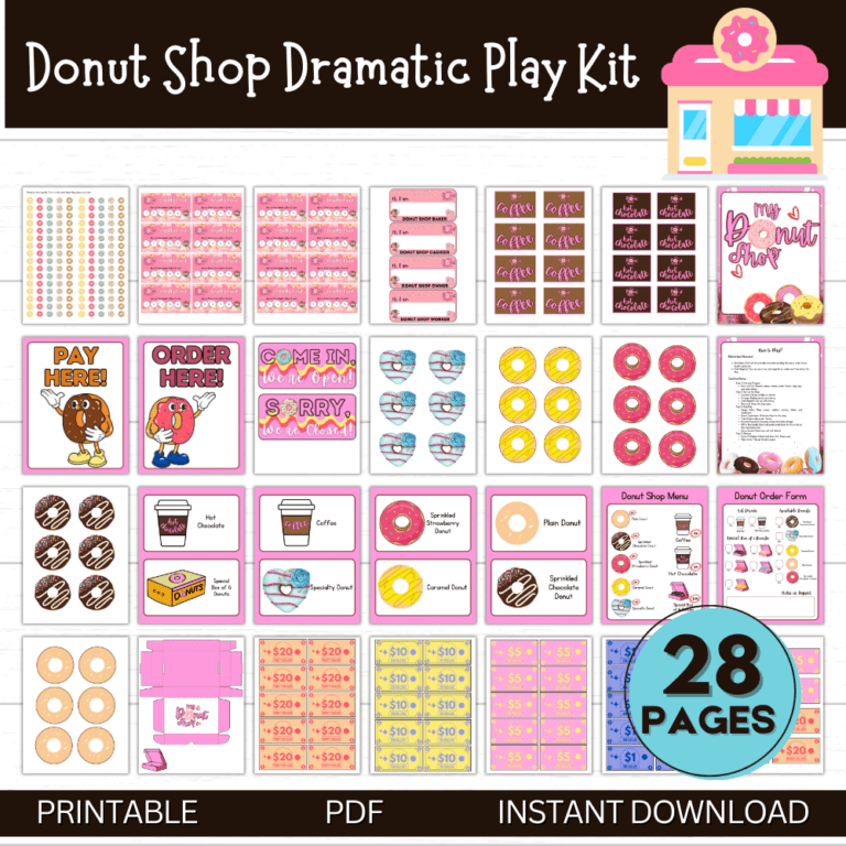 Printable Donut Shop Dramatic Play Kit - Mom. Wife. Busy Life.