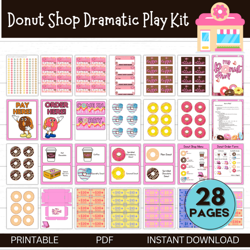 Printable Donut Shop Dramatic Play Kit - Mom. Wife. Busy Life.