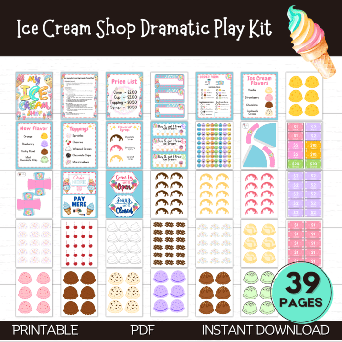 Printable Ice Cream Shop Dramatic Play Kit - Mom. Wife. Busy Life.