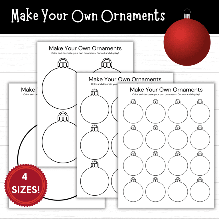 Printable Christmas Ornament Coloring Pages (5 Sets) - Mom. Wife. Busy ...