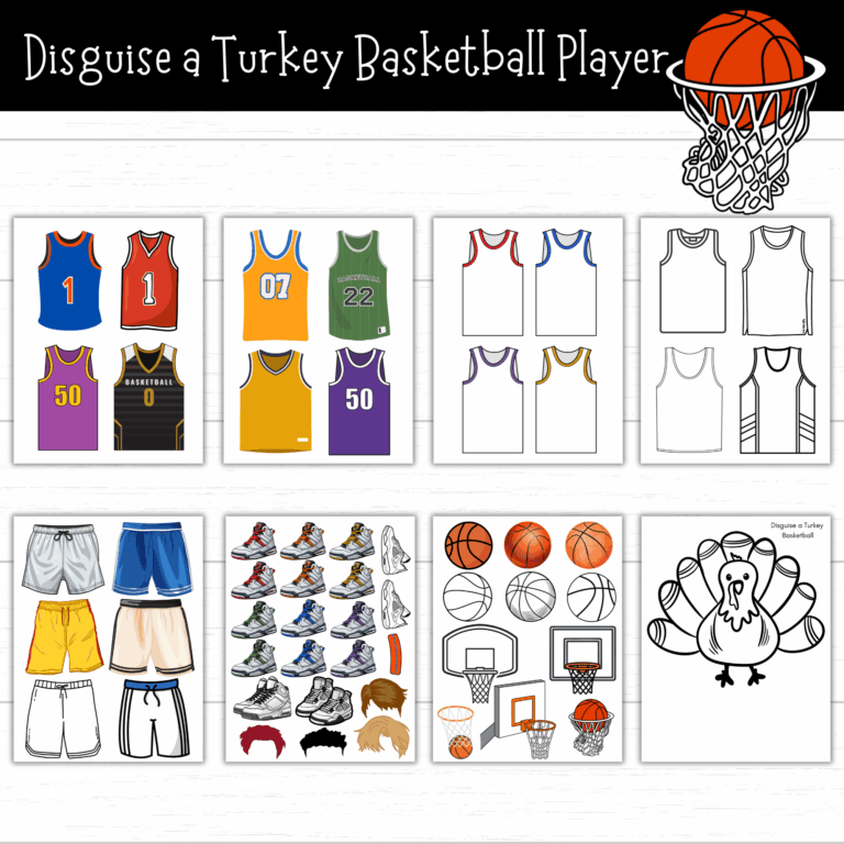Printable Disguise a Turkey Basketball Player (3 Sets!) - Mom. Wife ...