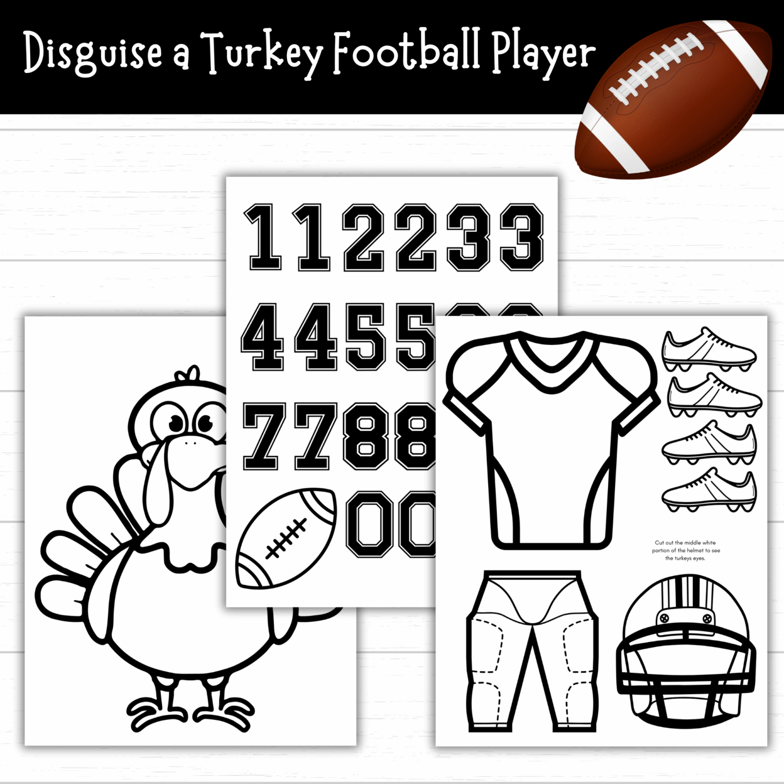 Printable Disguise a Turkey Football Player (5 Sets) - Mom. Wife. Busy ...