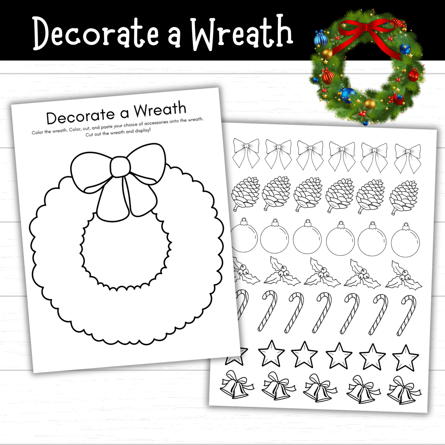 Printable Decorate a Wreath Activity - Mom. Wife. Busy Life.