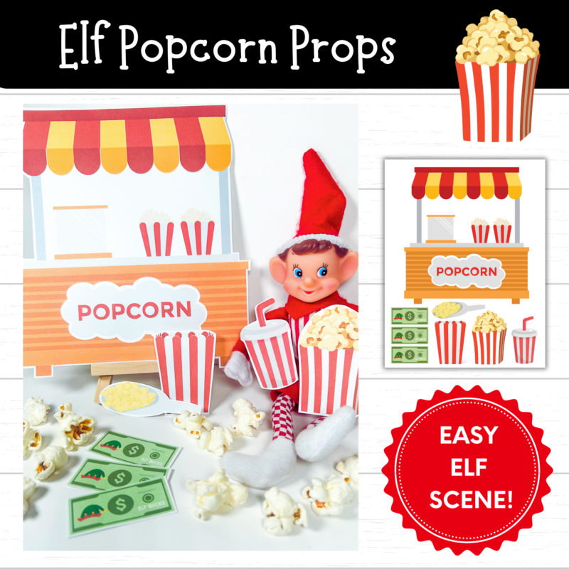 Elf Popcorn Props - Mom. Wife. Busy Life.