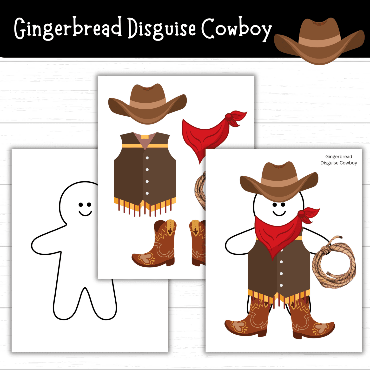Printable Disguise a Gingerbread Man Cowboy - Mom. Wife. Busy Life.