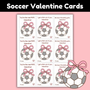 Soccer Valentine Cards Printable for Kids - Easy Classroom Valentine ...