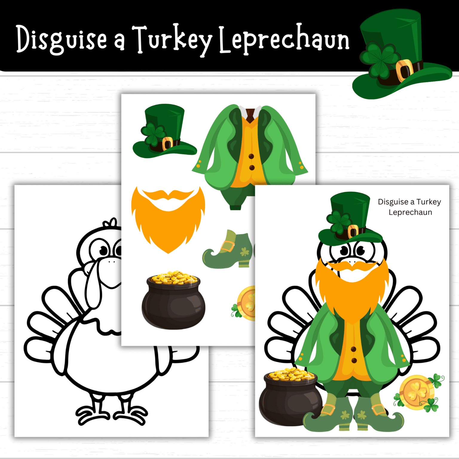 Printable Disguise a Turkey Leprechaun - Mom. Wife. Busy Life.