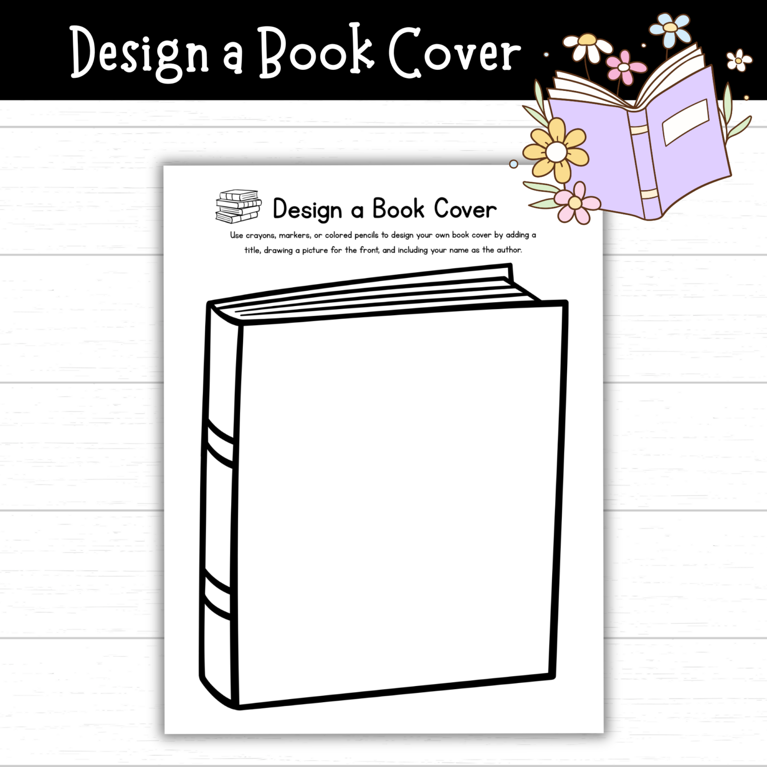 Printable Design Your Own Book Cover Activity - Mom. Wife. Busy Life.