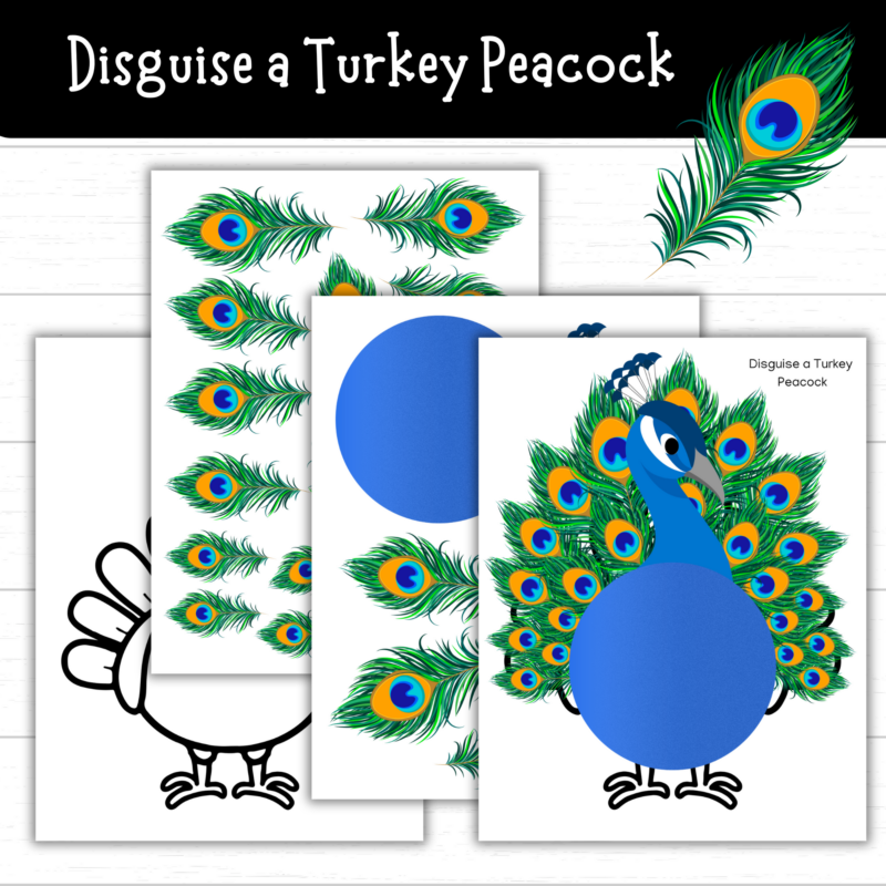 Printable Disguise a Turkey Peacock - Mom. Wife. Busy Life.