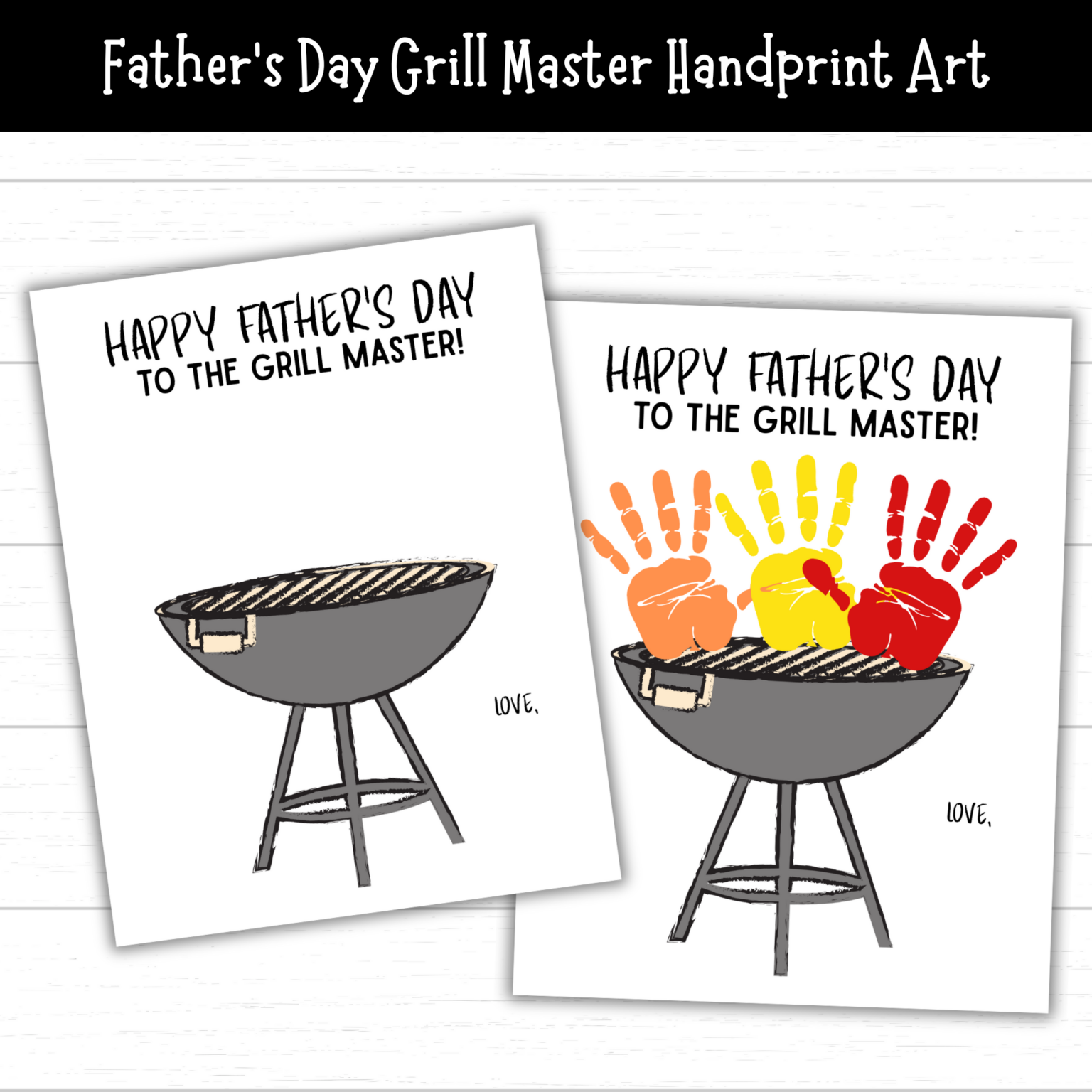 Printable Father's Day Grill Master Handprint Art - Mom. Wife. Busy Life.