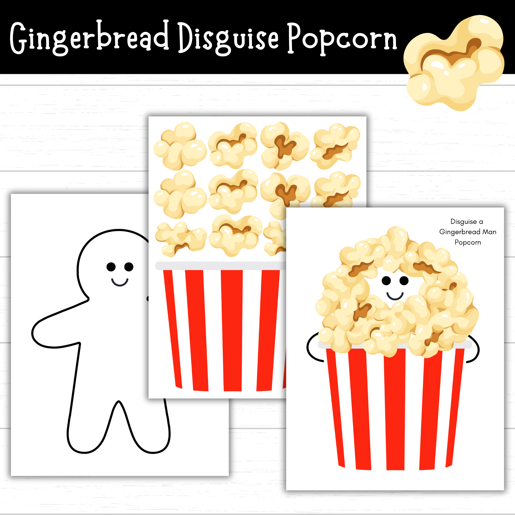 Printable Disguise a Gingerbread Man Popcorn - Mom. Wife. Busy Life.