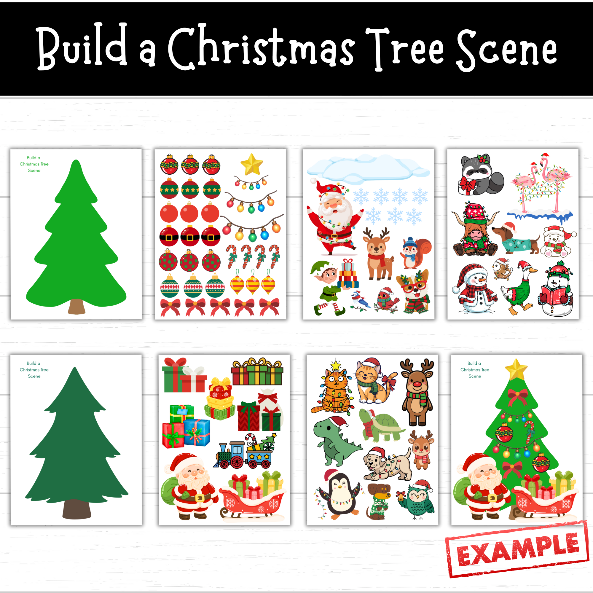 Printable Build a Christmas Tree Scene - Mom. Wife. Busy Life.