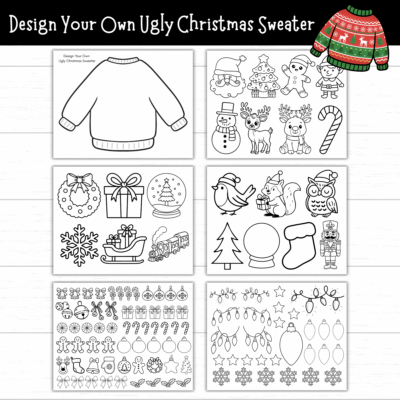 Printable Design an Ugly Christmas Sweater Activity (2 Sets) - Mom ...