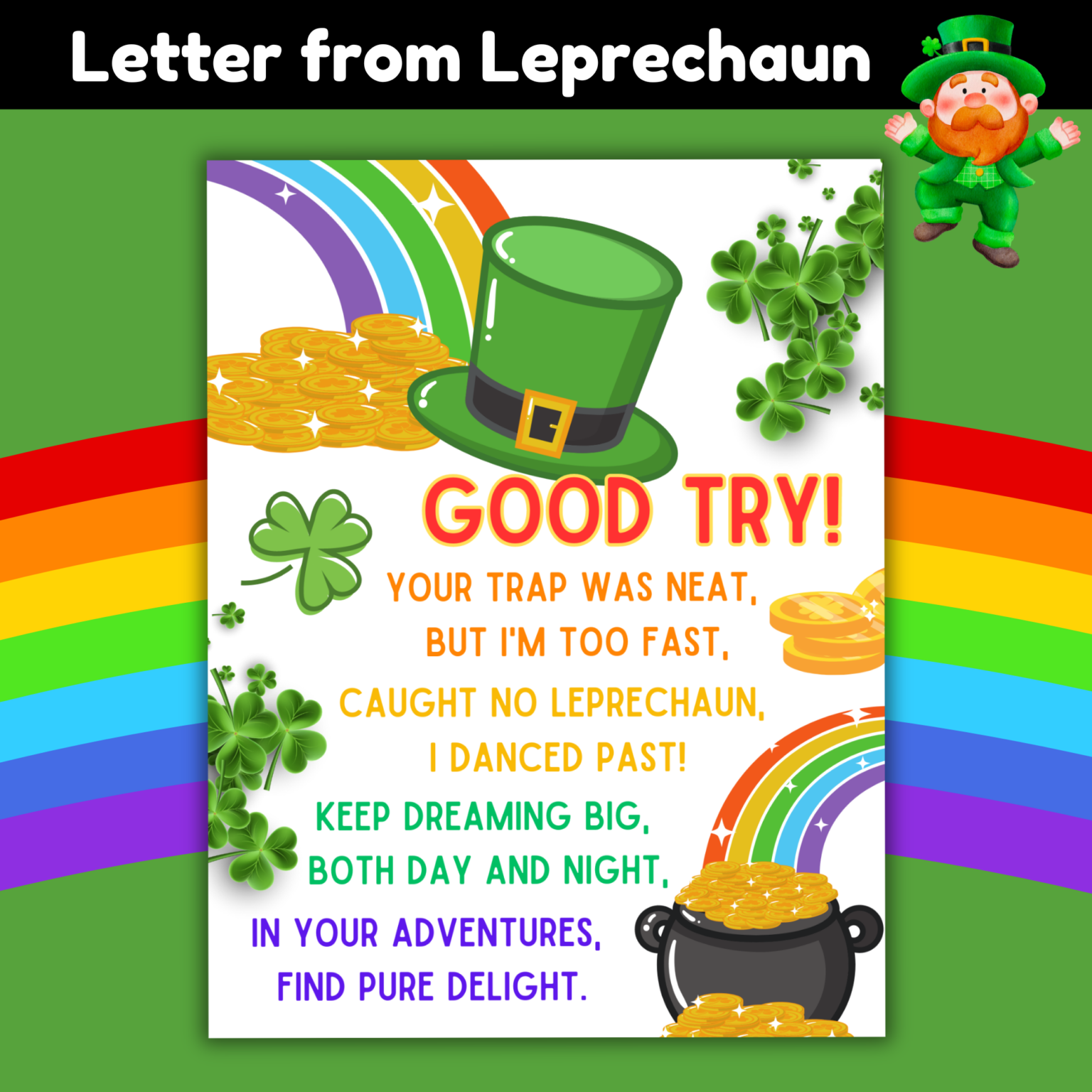 Printable Leprechaun Letter for Kids – Fun St. Patrick’s Day Surprise ...