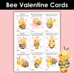 Bee Valentine Cards Printable for Kids – Fun Classroom and Friend ...